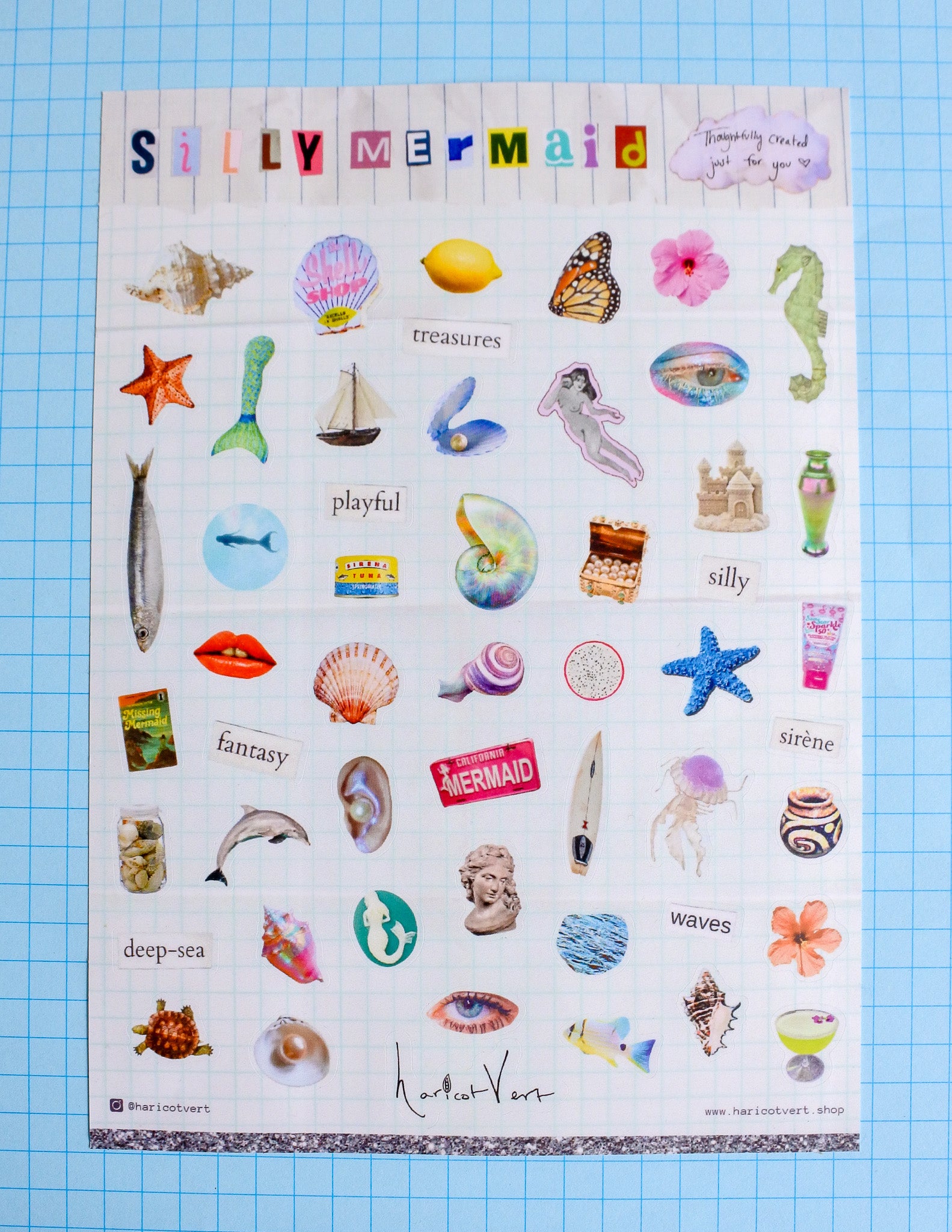 Silly Mermaid Picto-Stickers – Haricot Vert