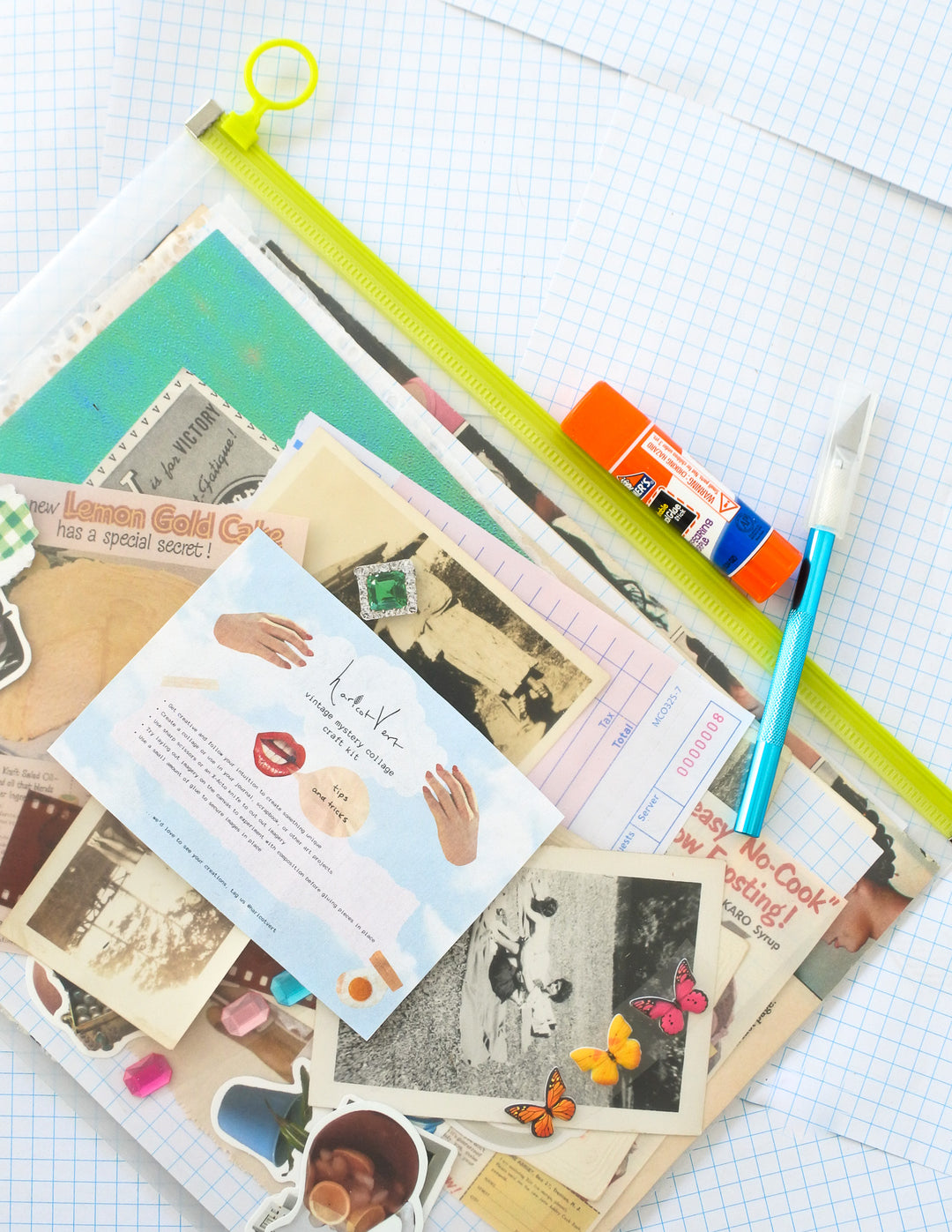 vintage *mystery* collage kit – Haricot Vert